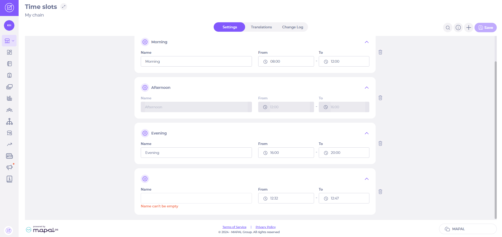 Create time slots on tasks - Knowledge Base