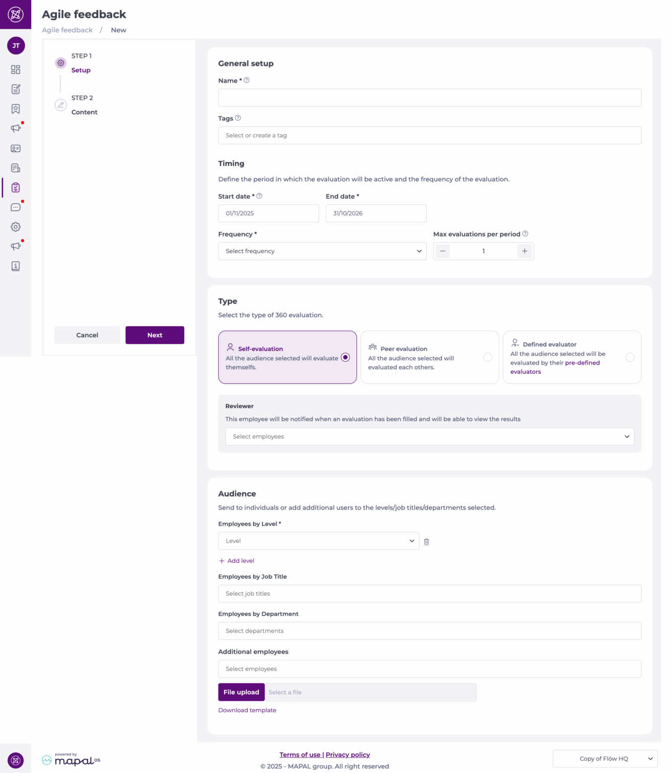 Create and manage Agile feedback evaluations - Knowledge Base