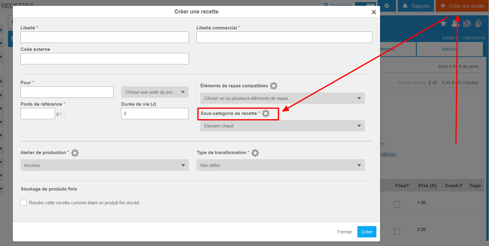 Créer, modifier ou supprimer une catégorie ou sous-catégorie de recette ...